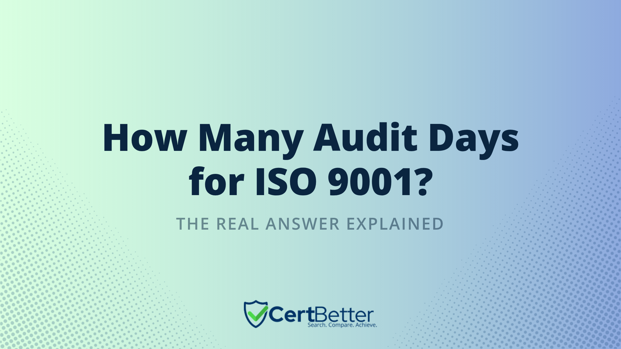 What Determines ISO 9001 Audit Days? - CertBetter